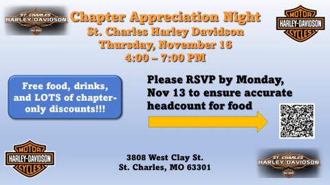 St Charles Harley-Davidson Chapter Appreciation Night | St. Charles ...